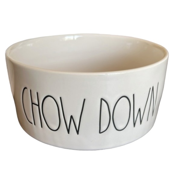 Rae Dunn | Dog | Rae Dunn Chow Down White Ceramic Dog Animal Pet Food ...